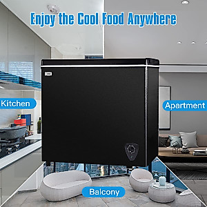 Deep Freezer 7.0 Cu Ft Chest Freezer With Adjustable Thermostat And Removable Storage Basket Small Freezer For Home Kitchen Office Bar WANAI