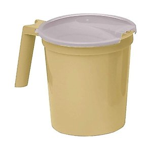 Medline Non-Insulated Plastic Pitcher, Handle with Lid, Gold (Pack of 100)