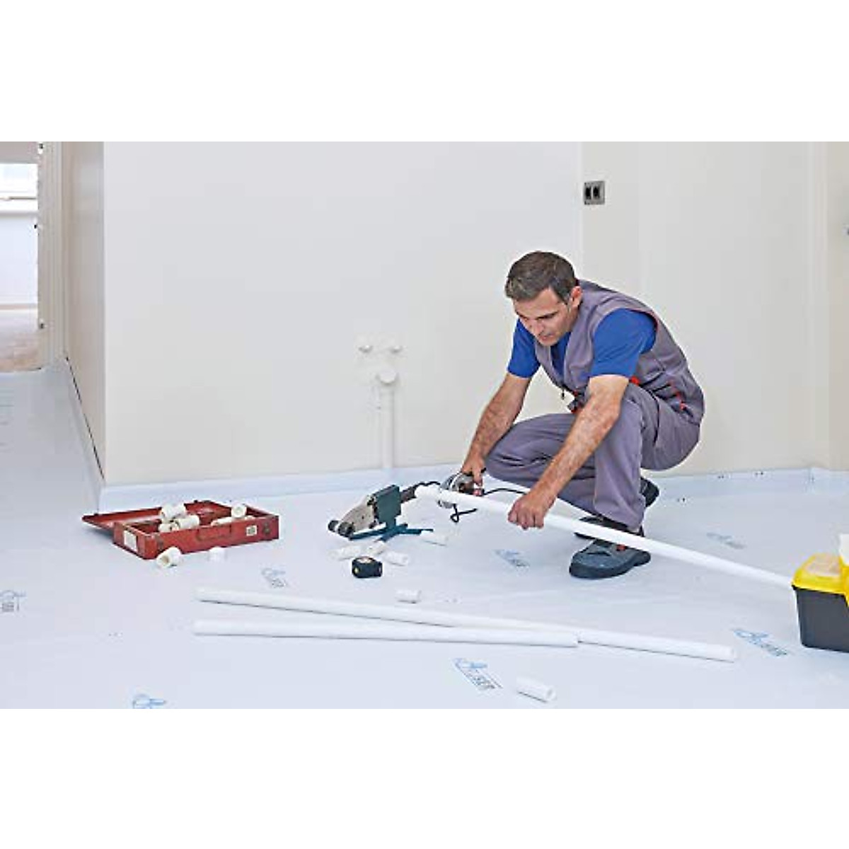 KORUSER Temporary Floor Protection 36’’ x 100’ - Anti Slip, Easily Applied Save Your Time - 100% Paint Proof – Reusable Material,Coverage of 300 sqft!