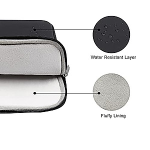 RAINYEAR 11 Inch Laptop Sleeve Soft PU Leather Case Protective Water Resistant Zipper Cover Padded Carrying Bag Compatible with 11.6 MacBook Air Surface for 11" Chromebook Notebook Computer(Black)