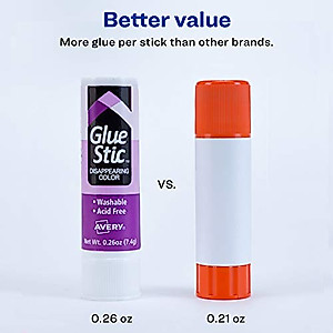 Avery Glue Stick Value Pack Disappearing Color, Washable, Nontoxic, 0.26 oz. Permanent Glue Stic, 144pk (00200)
