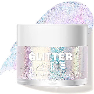 Melemando Holographic Body Glitter Gel 8 Colors Changing Ultra-fine Glitter Gel Long Lasting Waterproof Glitter Gel Makeup for Face Body Lip and Hair (Color 01)