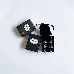 Star Drop Dangle Earrings Crystal Snowflake Earrings for Woman Silver Winter Party Christmas Wedding Women's Jewelry Tengkou (silver-plated-base)