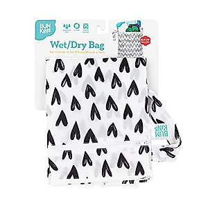 Bumkins Waterproof Wet Dry Bags for Baby, Travel, Swimsuit, Cloth Diapers, Pump Parts, Gym Clothes, Toiletries, Strap to Stroller, Zipper Reusable Bag, Packing Pouch