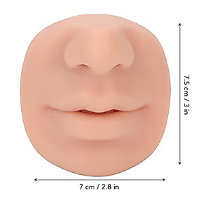 Silicone Nose Mode, Silicone Piercing Model, Nose Model for Piercing, with Mouth Flexible Soft Imitation Nose Model, Reusable Nose Displays, for Practice Training (Medium Skin Color)