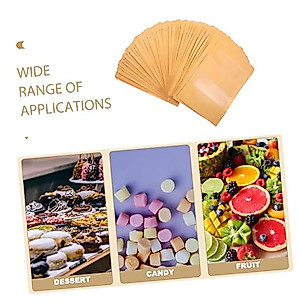 VOSAREA Kraft Paper Food Packaging Bags 50pcs Reusable Freezer Resealable Bags for Snack