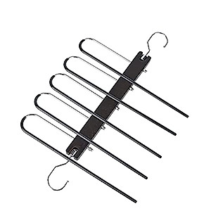 Wetheny Pants Hangers Space Saving 2 Pack-Wooden Hangers for Pants Scarf Jeans Skirt- Multifunctional Pants Rack for Closet Organizers and Storage