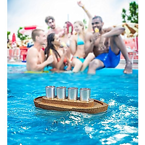 Genuine Fred Party Boat Shot Glass Flight Serving Set, One Size, Silver