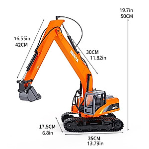 QIYHBVR 15 CH Super Long Robotic Arm Remote Control Digger,Toy Digger Remote Control Engineering Sand Digger Construction Vehicle Toy RC Excavator Toy Cars for Kids