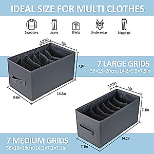 Hinotori Jeans Tshirt Drawer Organizer Tray for Clothes Leggings, Pants, Tights