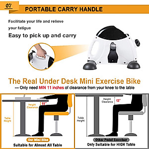 GOREDI Pedal Exerciser Stationary Under Desk Mini Exercise Bike - Peddler Exerciser with LCD Display, Foot Pedal Exerciser for Seniors,Arm/Leg Exercise (Black)