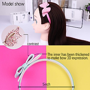 WANYU 10 Pcs Butterfly Bow Headabands For Girls,Glitter Hairbands 3 Inch Sequin Hairbow Rainbow Head Bands For Kids Toddler Girl Hair Accessories