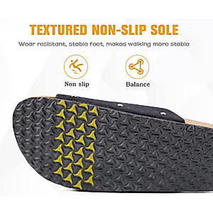 ONCAI Womens Comfortable Sandals Knock Off Clogs Sandals Women Dressy Summer Flat with Arch Support Two Strap Slip On Adjustable Buckle Slides Shoes for Women Black Size 8.5