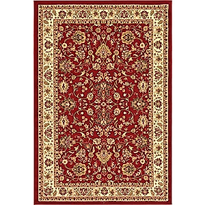 Unique Loom Sialk Hill Collection Traditional Persian Inspired Floral Area Rug, 6 ft x 9 ft, Burgundy/Ivory