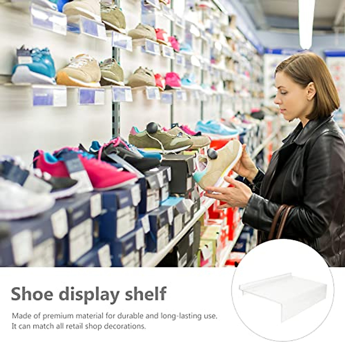 DOITOOL Shelves for Wall Small Wall Shelf 5pcs Floating Plastic Clear Wall-Mounted Shoes Stand Rack Sneaker Holder Levitating Shoe Rack for Showcase Sneaker Collection Plastic Shelves