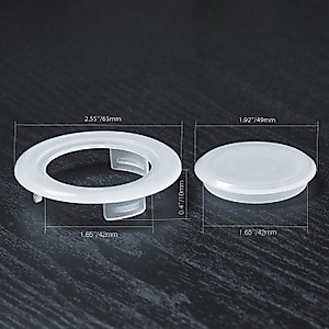 Bememo 2 Inch Patio Table Umbrella Hole Ring and Cap Set, Standard Size Umbrella Thicker Hole Ring Plug and Cap Set(Translucent, 1 Set)