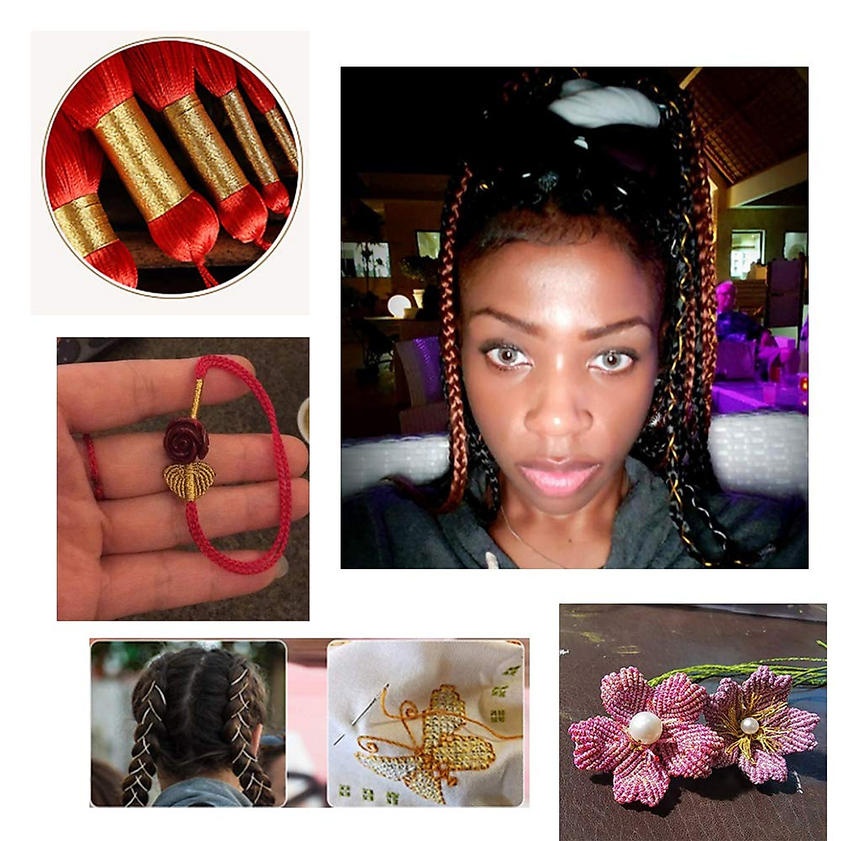 levylisa 24 Skeins Metallic Embroidery Thread Embroidery Floss-Cross Stitch Threads for Embroidery and Decorative Sewing （Gold+Silver）