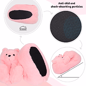 Alayger Women's Plush Teddy Bear Slippers Home Indoor Soft Anti-Slip Cute Winter Warm Floor Shoes Slippers Cartoon