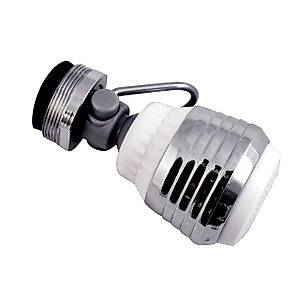 Niagara Conservation - N3115P-FC 1.5 GPM Kitchen Dual Spray Swivel with Pause Valve California Compliant Sink Faucet Aerator - Standard Chrome and White Sink Aerator with Low Flow Rate