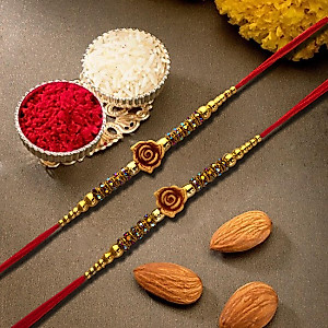 Set of 2 Rakhi Thread, Rakhi for Brother, Raksha Bandha Gift for Your Brother, Rakhi Bracelet for Loving Sibling, Father, Bhabhi, Bhaiya Indian Latest Rakhi for bhai Thread Bracelet