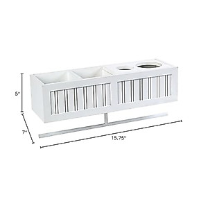 Beauty Wall Shelf with Towel Bar (White)