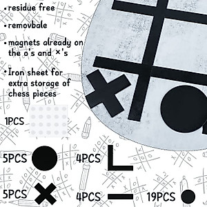 Wood Magnetic Tic Tac Toe Wall-Mount Game Fun Tic Tac Toe for Kids and Adults, Wood Board Travel Game Bedroom Playroom Wall Decals Modern Wall Art