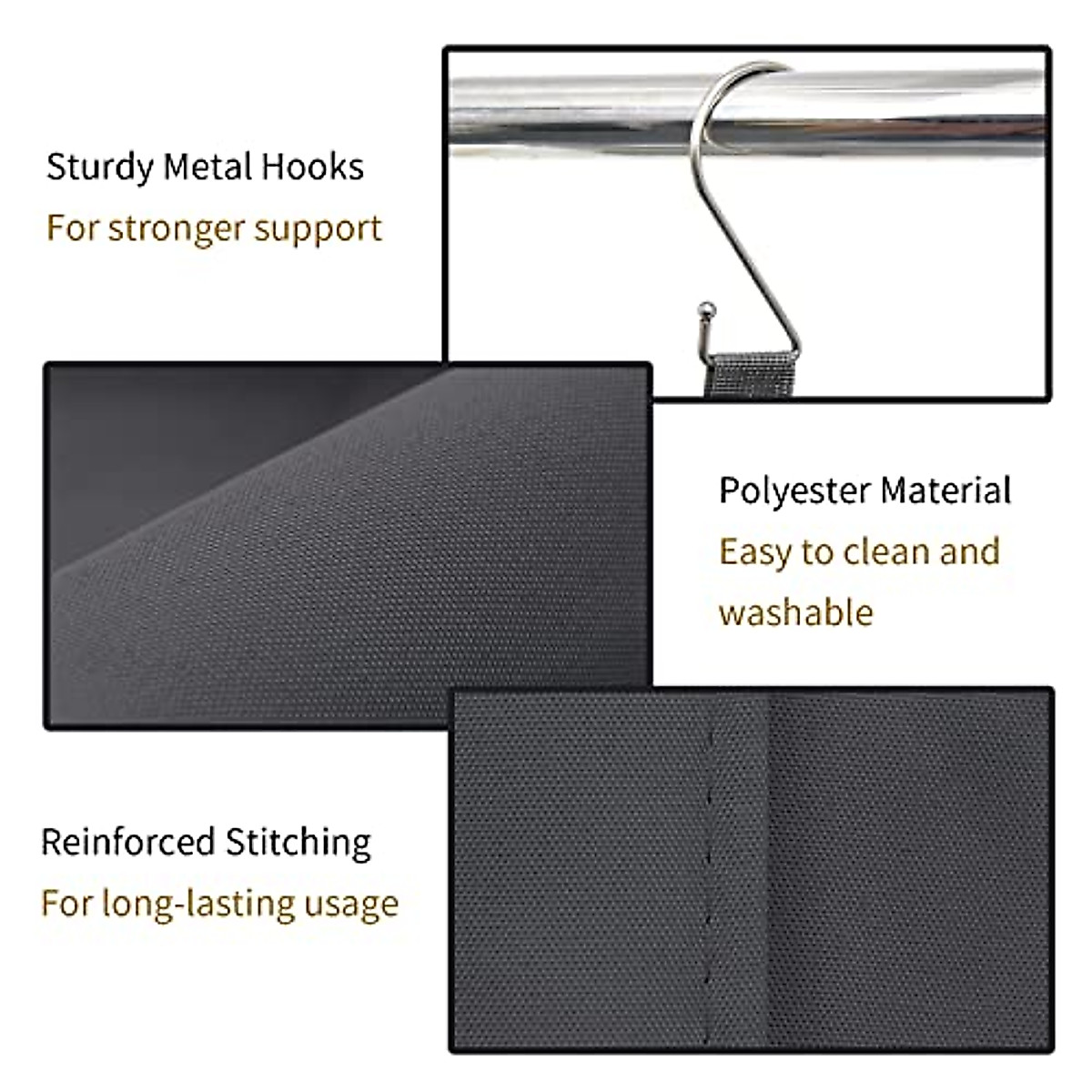 GRANNY SAYS 5-Shelf Hanging Closet Organizers and Storage, Hanging Shelves for Closet Storage, Collapsible Hanging Shelf Organizer for Clothes Organization, Dark Gray, 12 ¼" D X 12 ¼" W X 45 ½" H