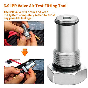 Mekar 2PCS Oil Rail Adapters Kits and 1 PC 6.0 High Pressure Oil Pump IPR Valve Air Test Fitting Tool Compatible with Ford 6.0L Powerstroke Diesel Engine