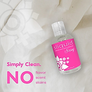 Sliquid Sassy Water-Based Lube - Thick, Long-Lasting Gel, Natural Lube for Women/Men/Couples, Unscented, 4.2 Fl Oz