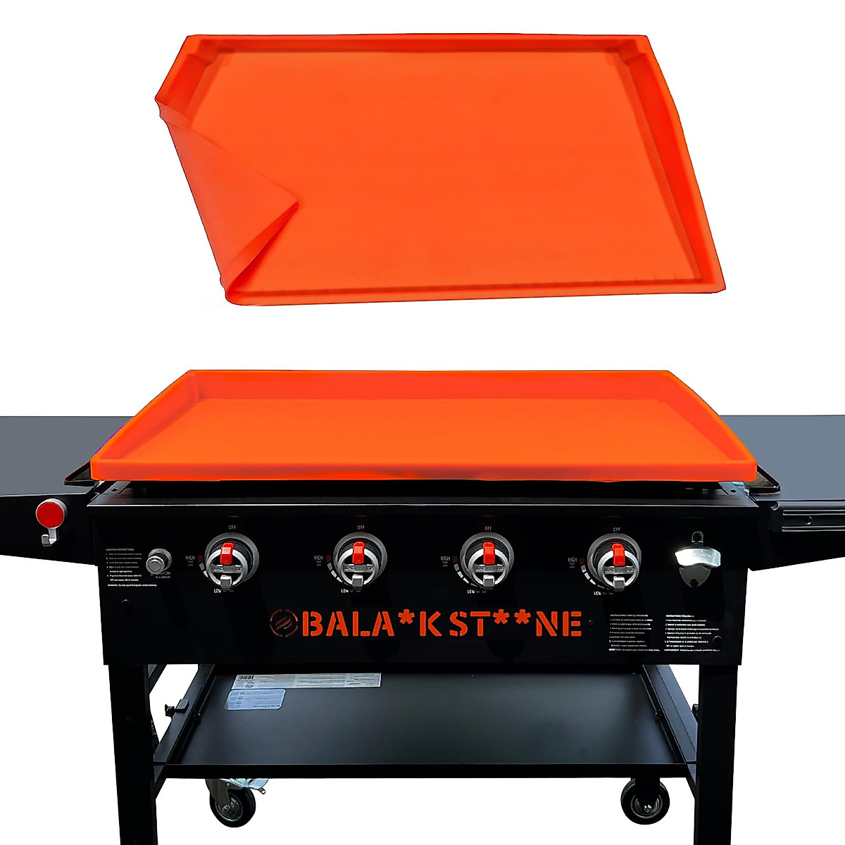Hbaxbm 28 in Griddle Mat Silicone Full Coverage for Blackstone 28 Inch - Heavy Duty Food Grade Grill Protect Your from Dirt & Rust Silver