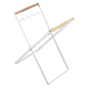 Trash Bag Holder, Portable Collapsible Sturdy Trash Bag Holder, Outdoor Leaf Bag Stand, Widely Used in Bedroom, Kitchen, Barbecue, Picnic(White)