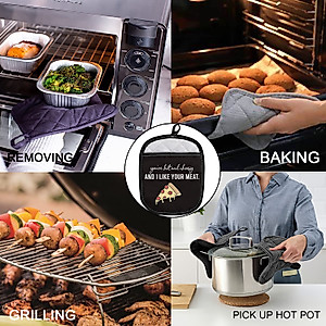 Pizza Lover Gift You’re Hot and Cheesy and I Like Your Meat Funny Oven Pot Holder with Pocket (Hot and Cheesy)