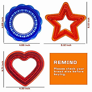 T4U888 3 Sets Sandwich Cutter and Sealer, Uncrustables Sandwich Maker, Safety Material DIY Sandwich Cutter for Lunchbox and Bento Box Boys and Girls Kids Lunch (Star, Heart, Circle)