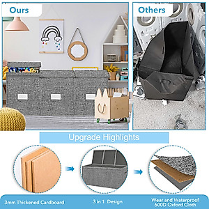 ouruer Large Toy Box Chest,Big Toy Storage Organizer,Storage Bins with Lids,Stuffed Animal Storage,Toy Bins for Kids Extra Large,Toddlers,Baby,Girls,Nursery,Living room,playroom(Grey)
