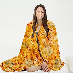 ubnlkto Pizza Blanket, Pizza Throw Blanket, Round Funny Food Blankets for Adult Kids, Realistic Food Throw Blanket Kids Throw Blanket 60 Inches