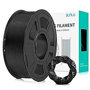 SUNLU 3D Printer Filament PLA Plus 1.75mm, SUNLU Neatly Wound PLA Filament 1.75mm PRO, PLA+ Filament for Most FDM 3D Printer, Dimensional Accuracy +/- 0.02 mm, 1 kg Spool(2.2lbs), Black