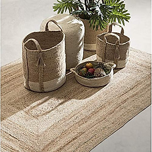 The Home Talk Handwoven Jute Rug 8' x 10' - Handmade Rustic Indoor Jute Rug - Sustainable & Eco-Friendly Design Adds Warmth and Texture to Living Room, Bedroom, or Dining Room