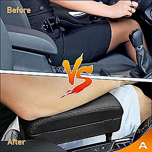 ASOPARTS Car Center Console Armrest Box Support Elbow Rest Cushion Adjustable Height Armrest Box Uniform for Most Vehicles SUV Trucks(Black line)