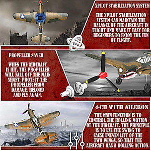 LEAMBE RC Plane 4 Channel Remote Control Airplane - Ready to Fly P-40 Warhawk RC Airplane for Beginners Adult with Xpilot Stabilization System & One Key Aerobatic
