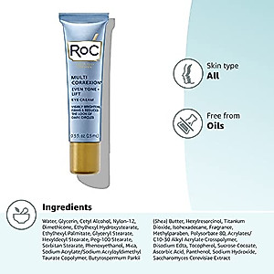 RoC Multi Correxion 5 in 1 Anti-Aging Eye Cream for Puffiness, Under Eye Bags & Dark Circles, Skin Care Treatment with Shea Butter, 0.5 Fl Oz (Packaging May Vary)