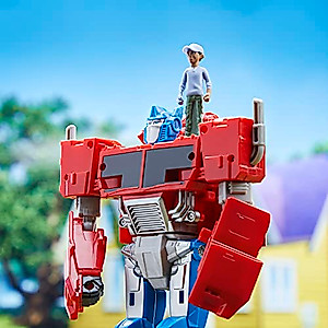 Transformers Toys EarthSpark Spin Changer Optimus Prime 8-Inch Action Figure with Robby Malto 2-Inch Figure, Robot Toys for Ages 6 and Up