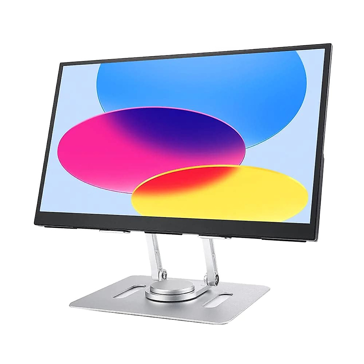 UPERFECT Portable Monitor Stand, Adjustable Laptop Stand with 360 Rotating Base, Ergonomic Laptop Riser for Desk, Heavy Duty Aluminum Stand for 7-18.5 Inch Monitor/Laptops/Tablet, Silver