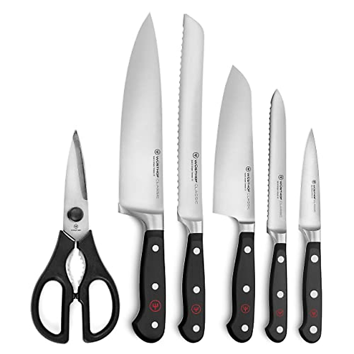 Wusthof Classic 7 Piece Slim Knife Set with Acacia Block