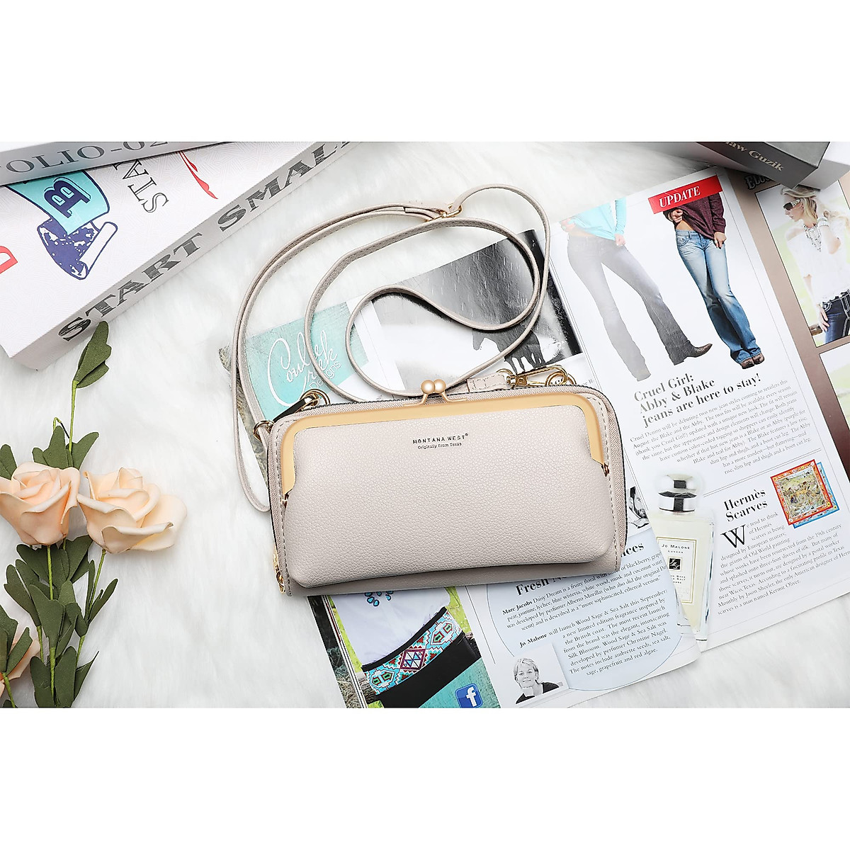 Montana West Crossbody Cell Phone Purse for Women Western Style Cellphone Wallet Bag Travel Size With Strap