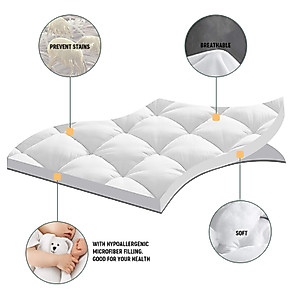 MINOROTY Mattress Topper Full Size, Extra Thick Plush Mattress Pad Cover Topper, Cooling Pillow Top with 8-21Inch Deep Pocket