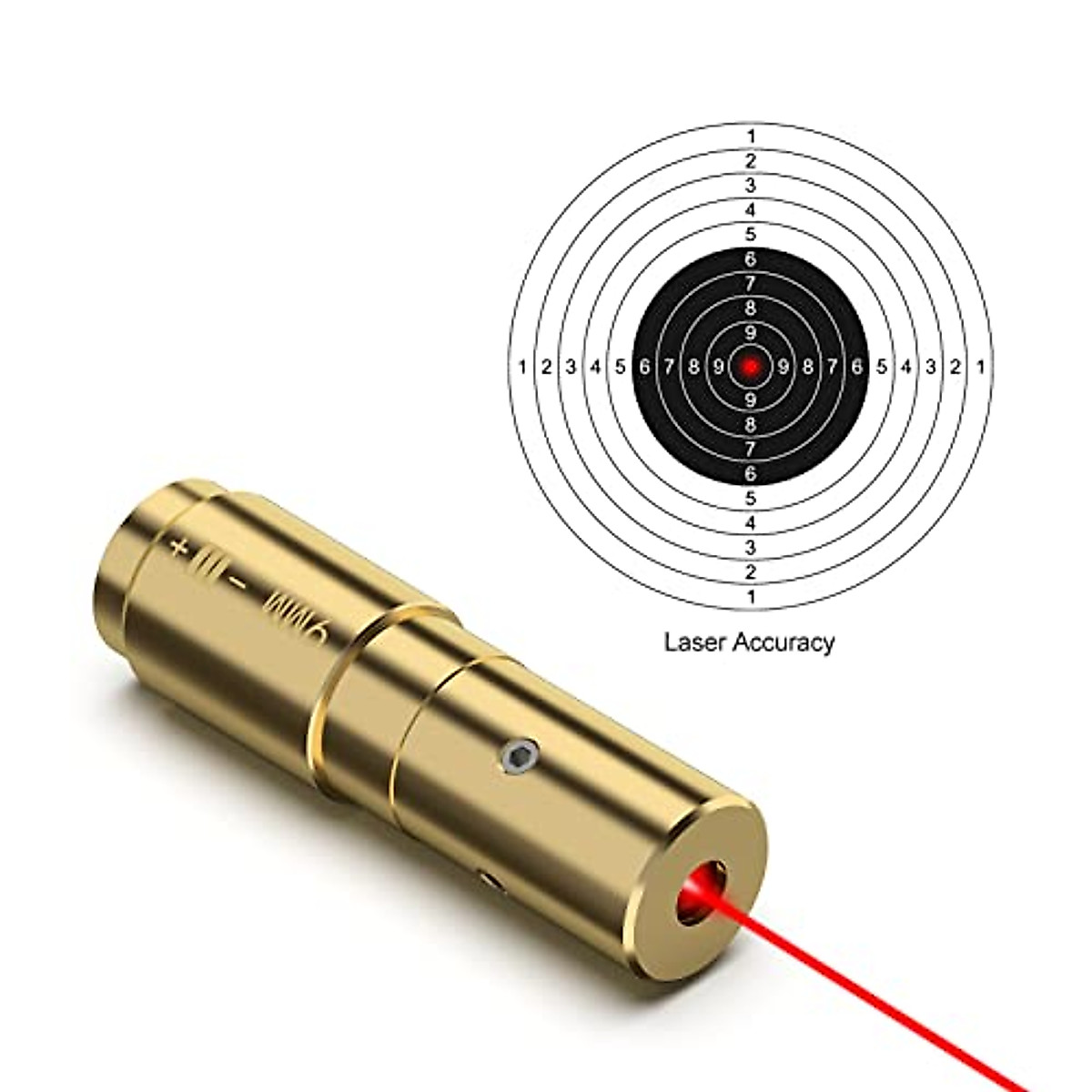 Feyachi Bore Sighting Laser 9MM Laser Sight Red Dot Zeroing Boresighter with 9 Batteries