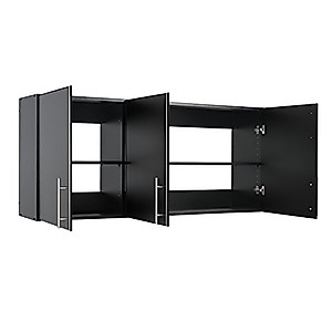 Prepac Elite 3 Door Wall Mounted Storage Cabinet, 54" W x 24" H x 12" D, Black