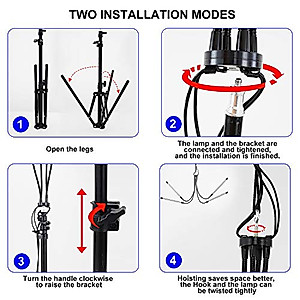 LED Plant Grow Light with Stand,WTINTELL LED Grow Light Full Spectrum for Indoor Plants,10 Dimmable Levels,3 Modes Timing,Tripod Adjustable 15-72 inch.