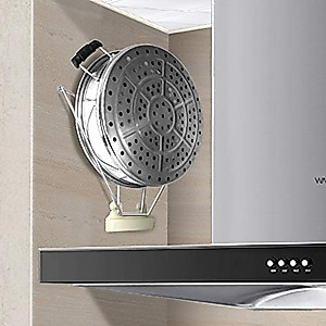 Lid Rack Perforation-free Kitchen Storage Rack with Water-receiving 304 Stainless Steel Wall-mounted Pot Cover Shelf