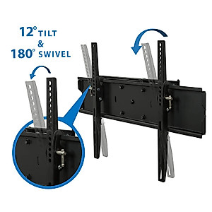 Mount-It! Full Motion TV Wall Mount with 17.3" Extending Swivel Arm | VESA Compatible 400x400 and 600x400, Fits 32 35 40 45 50 55 60 65 Inch | 110 Lbs Capacity
